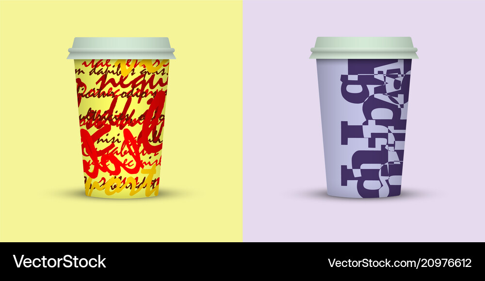 Coffee cup to go cups set collection Royalty Free Vector