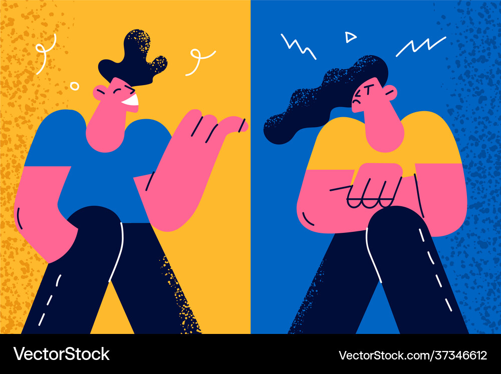 Contrast positive and negative emotions Royalty Free Vector