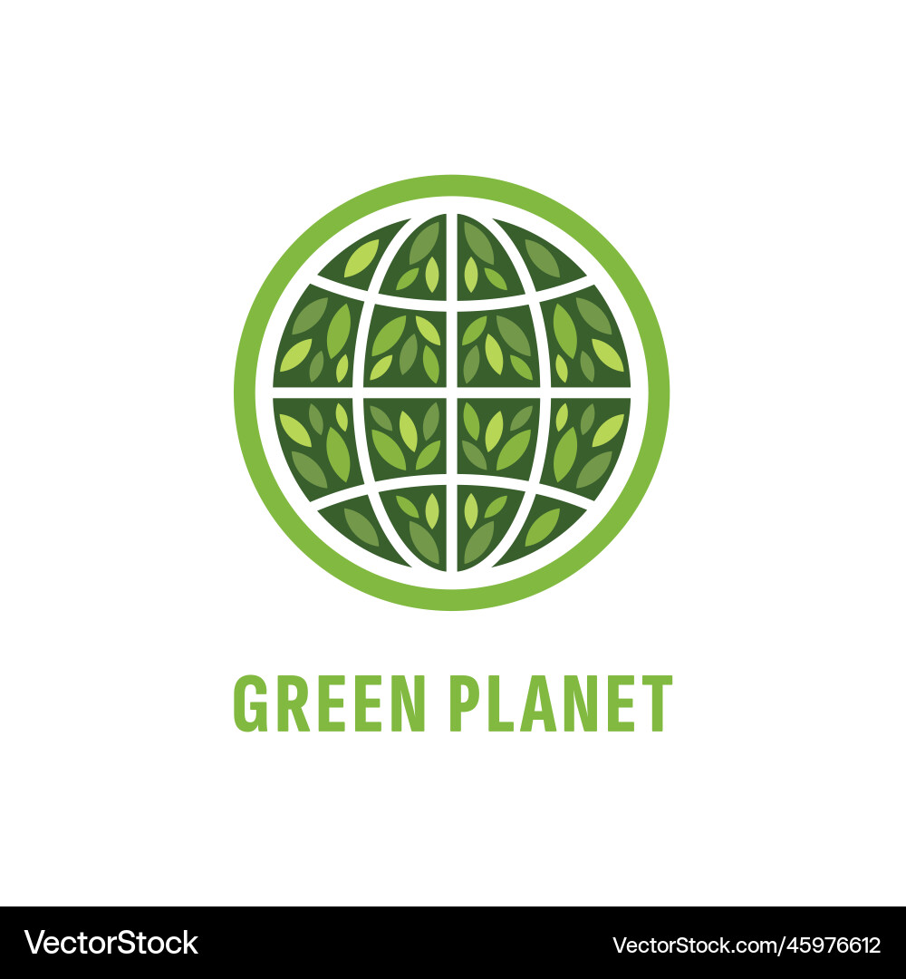 Earth symbol icon design green planet Royalty Free Vector