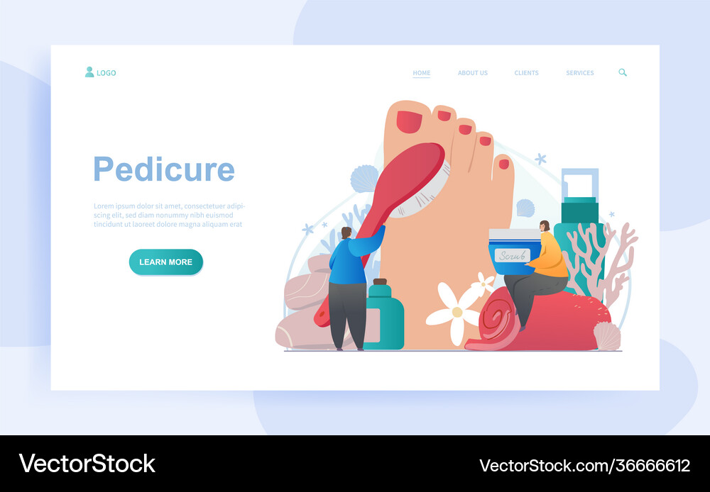 Female characters are doing pedicure Royalty Free Vector