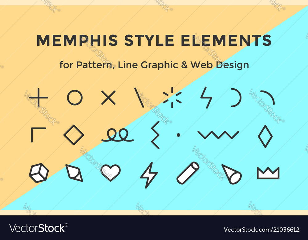 Memphis style elements Royalty Free Vector Image