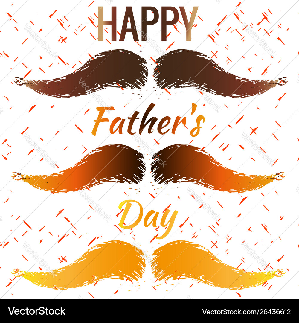 Mustache set for dad lettering fathers day Vector Image