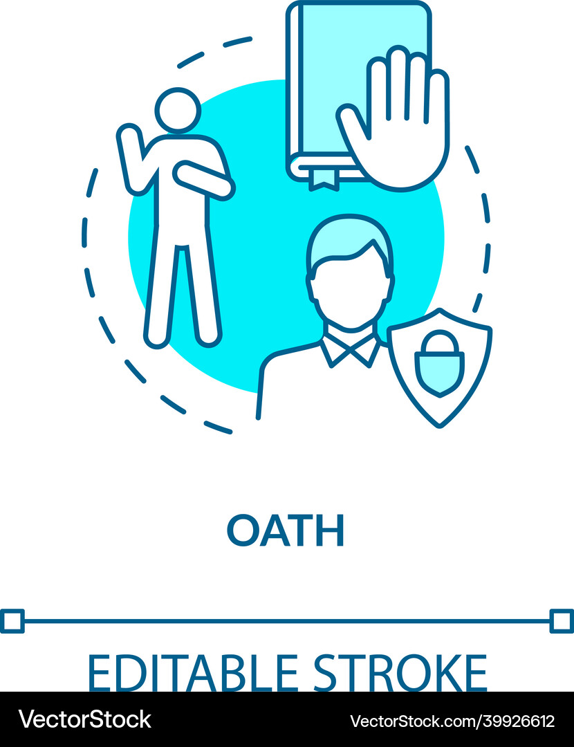 Oath turquoise concept icon making vow courthouse Vector Image