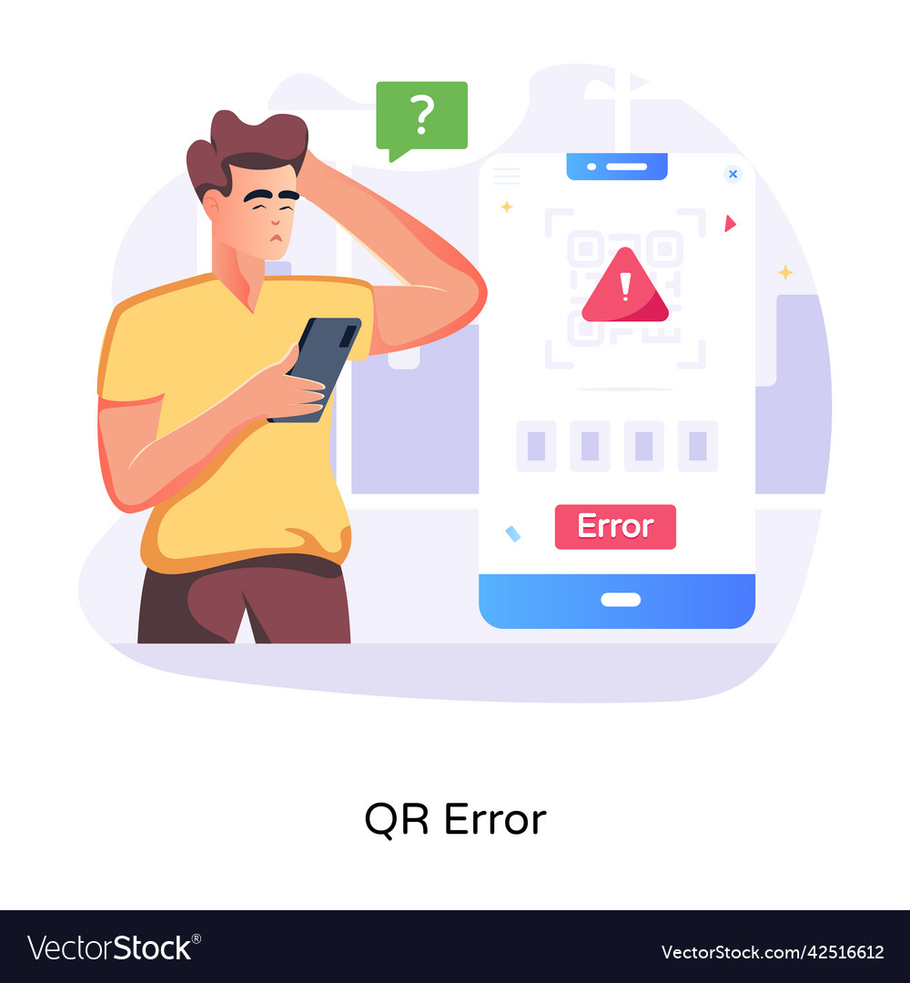Qr error Royalty Free Vector Image - VectorStock