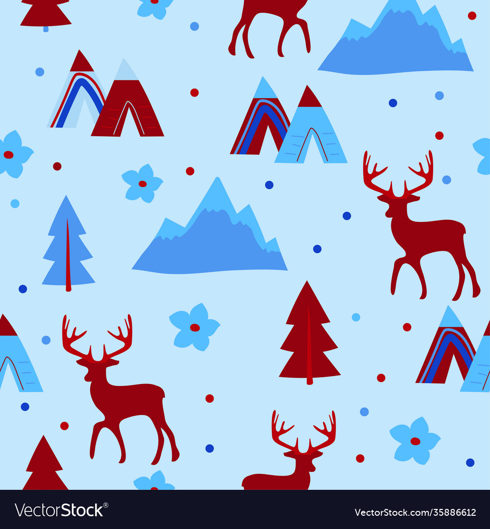 Seamless pattern winter repeated texture Vector Image
