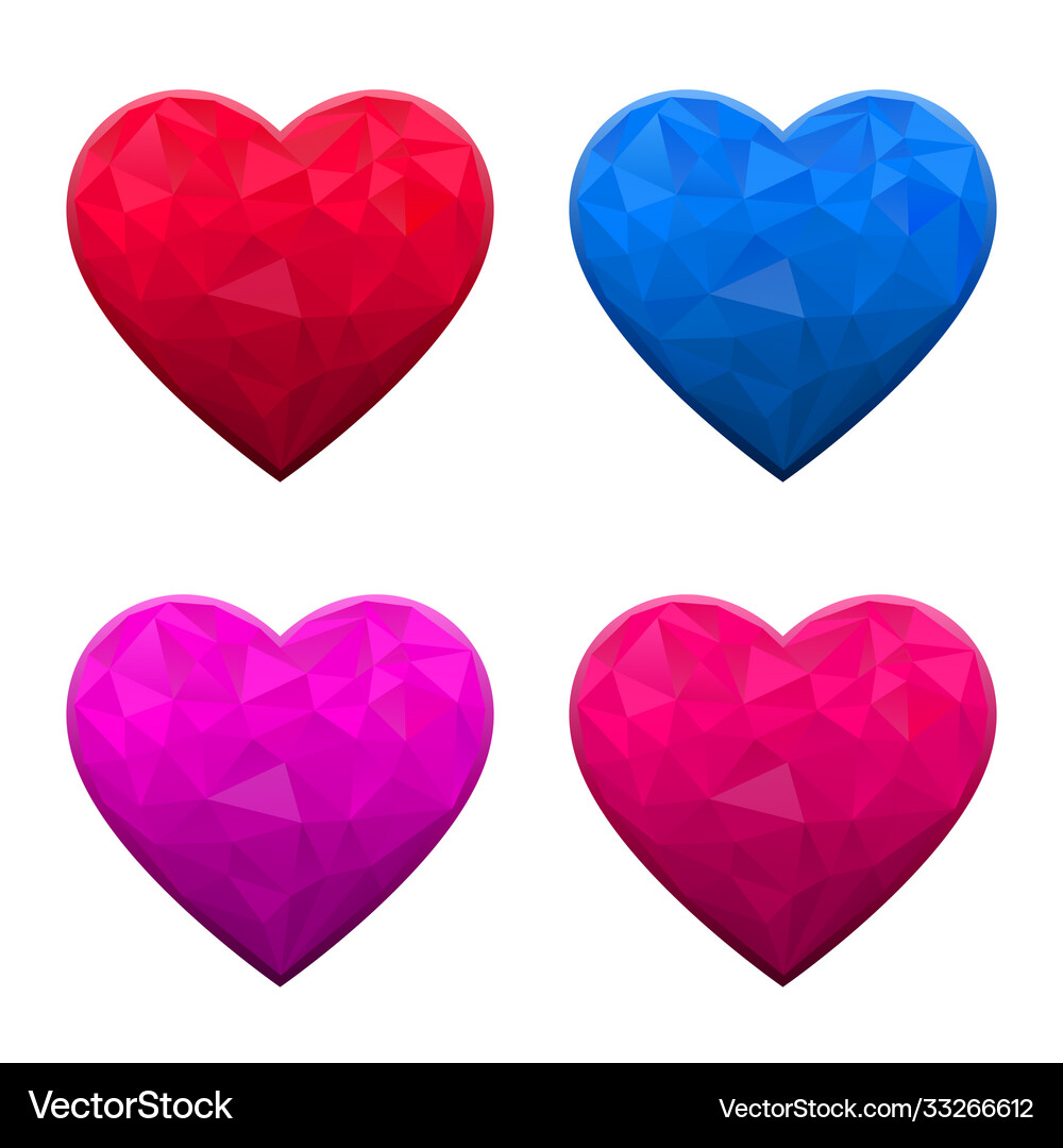 Set jewelry hearts Royalty Free Vector Image - VectorStock
