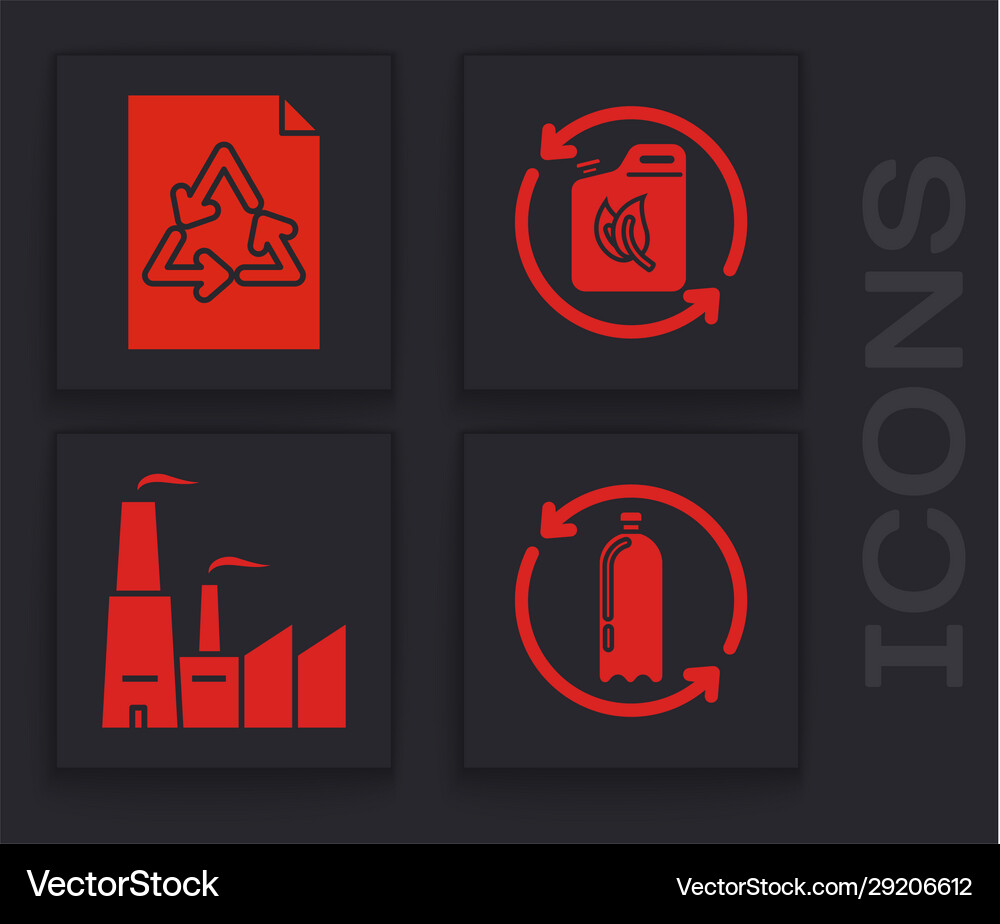 Set recycling plastic bottle paper with recycle Vector Image