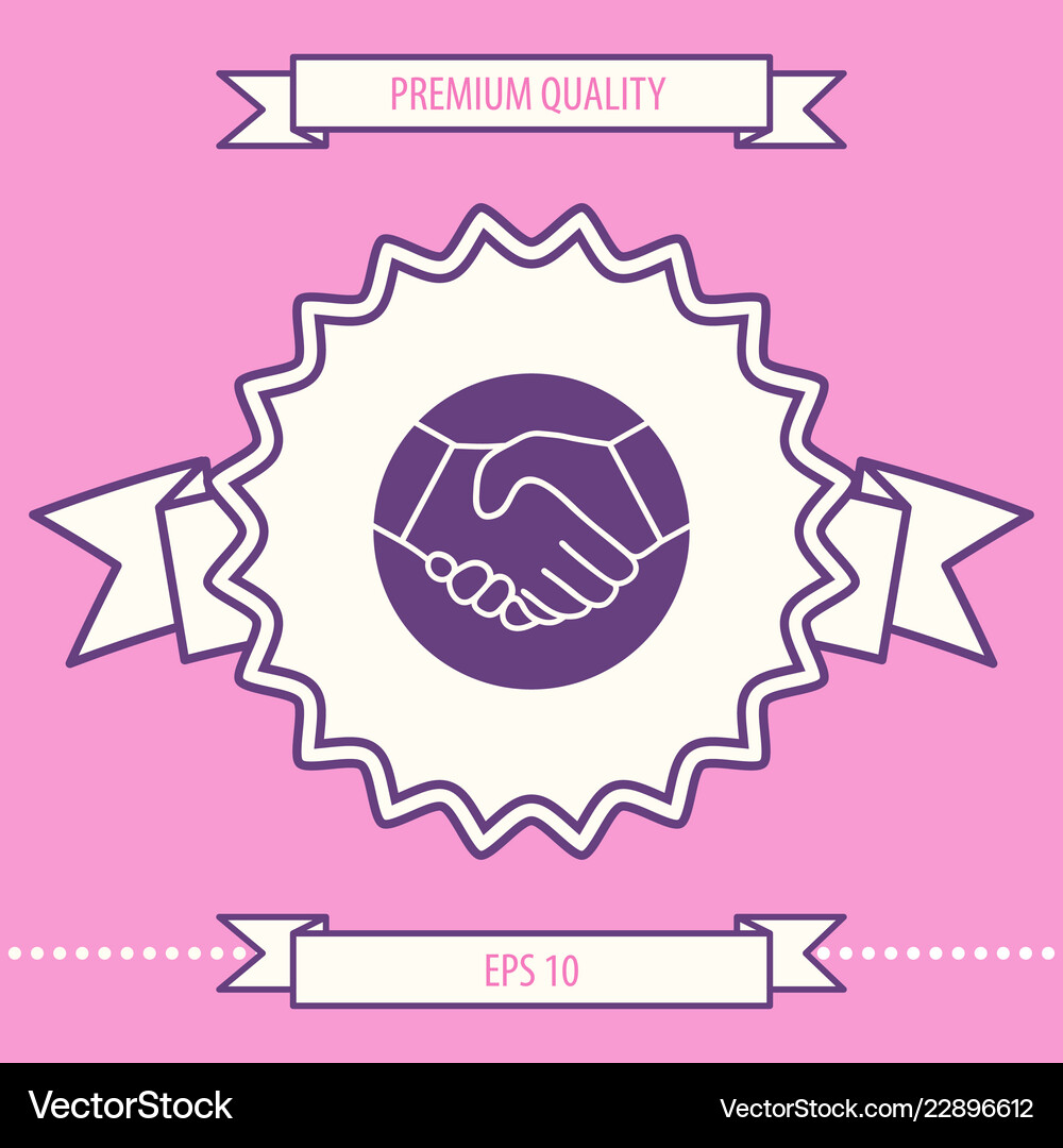 Symbol of handshake in circle graphic elements Vector Image