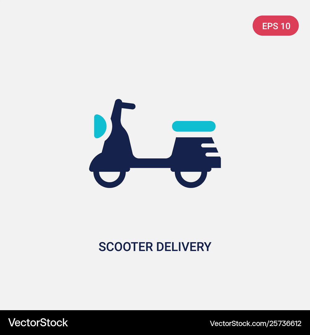 Two color scooter delivery icon from delivery Vector Image