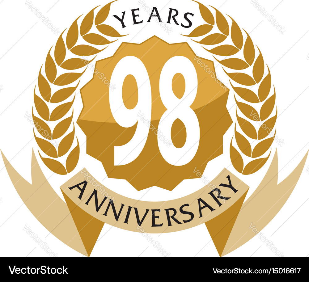 98 years ribbon anniversary Royalty Free Vector Image
