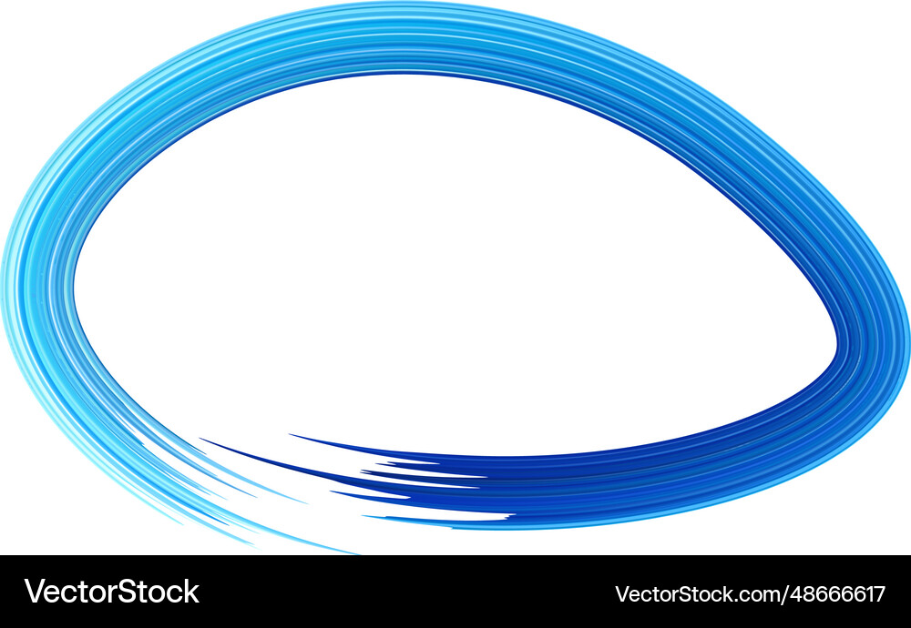 Abstract ellipse curve blue brush stroke texture Vector Image