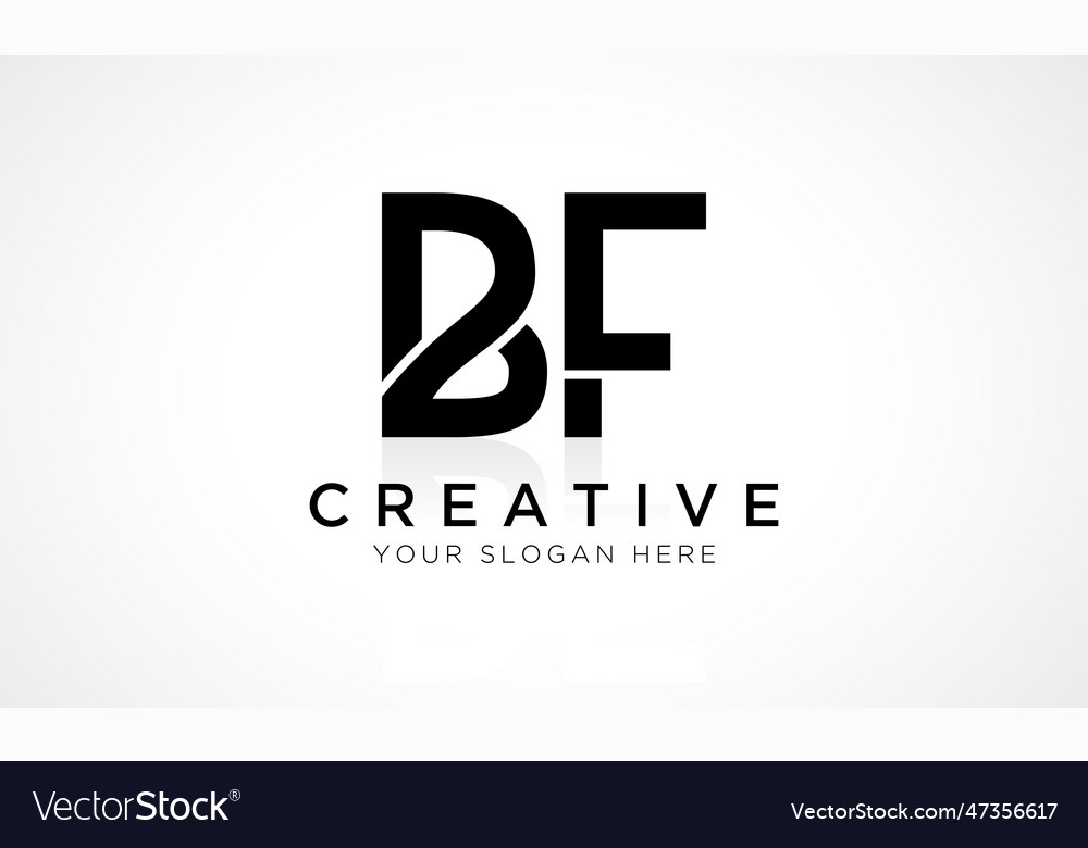 Bf letter logo design template alphabet initial Vector Image