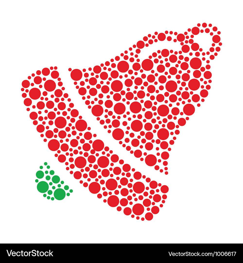 Christmas bell made of circles Royalty Free Vector Image