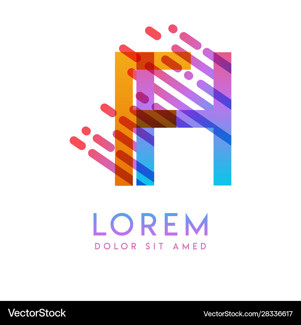 Fh logo with theme galaxy speed and style Vector Image