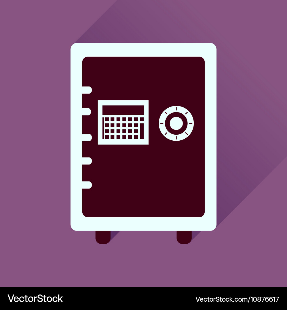 Flat icon with long shadow safe economy Royalty Free Vector