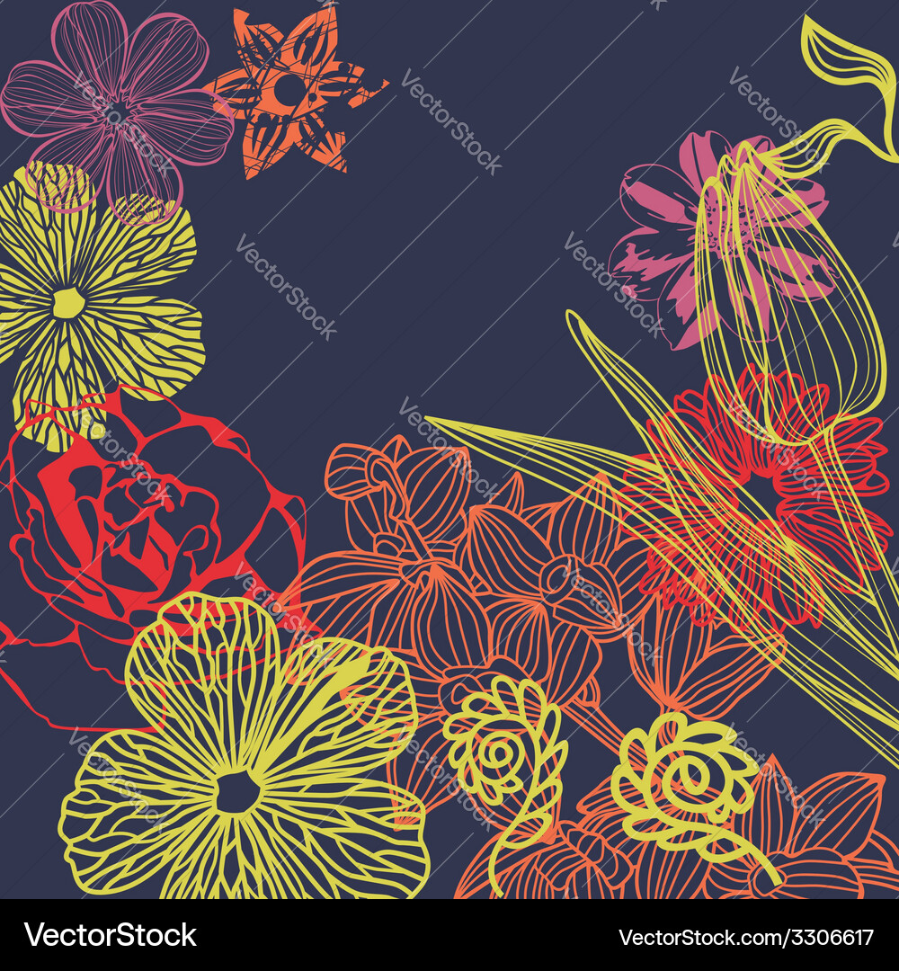 Floral postcard Royalty Free Vector Image - VectorStock