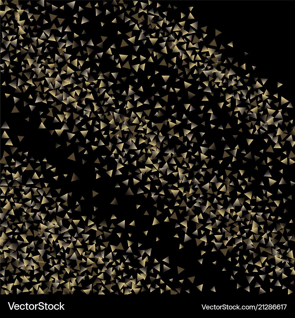 Golden falling confetti triangles Royalty Free Vector Image