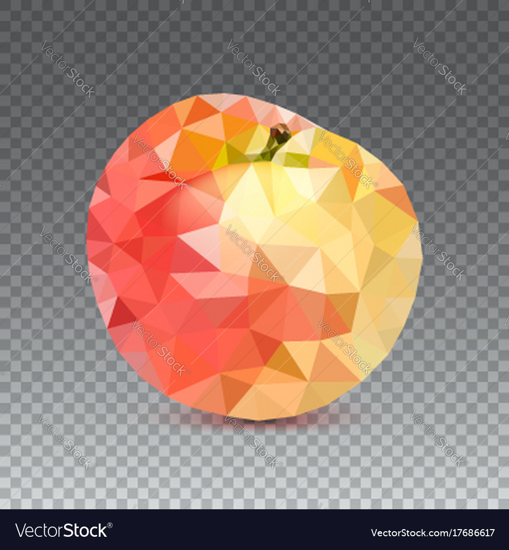 Low-poly triangular apple 3d apple Royalty Free Vector Image