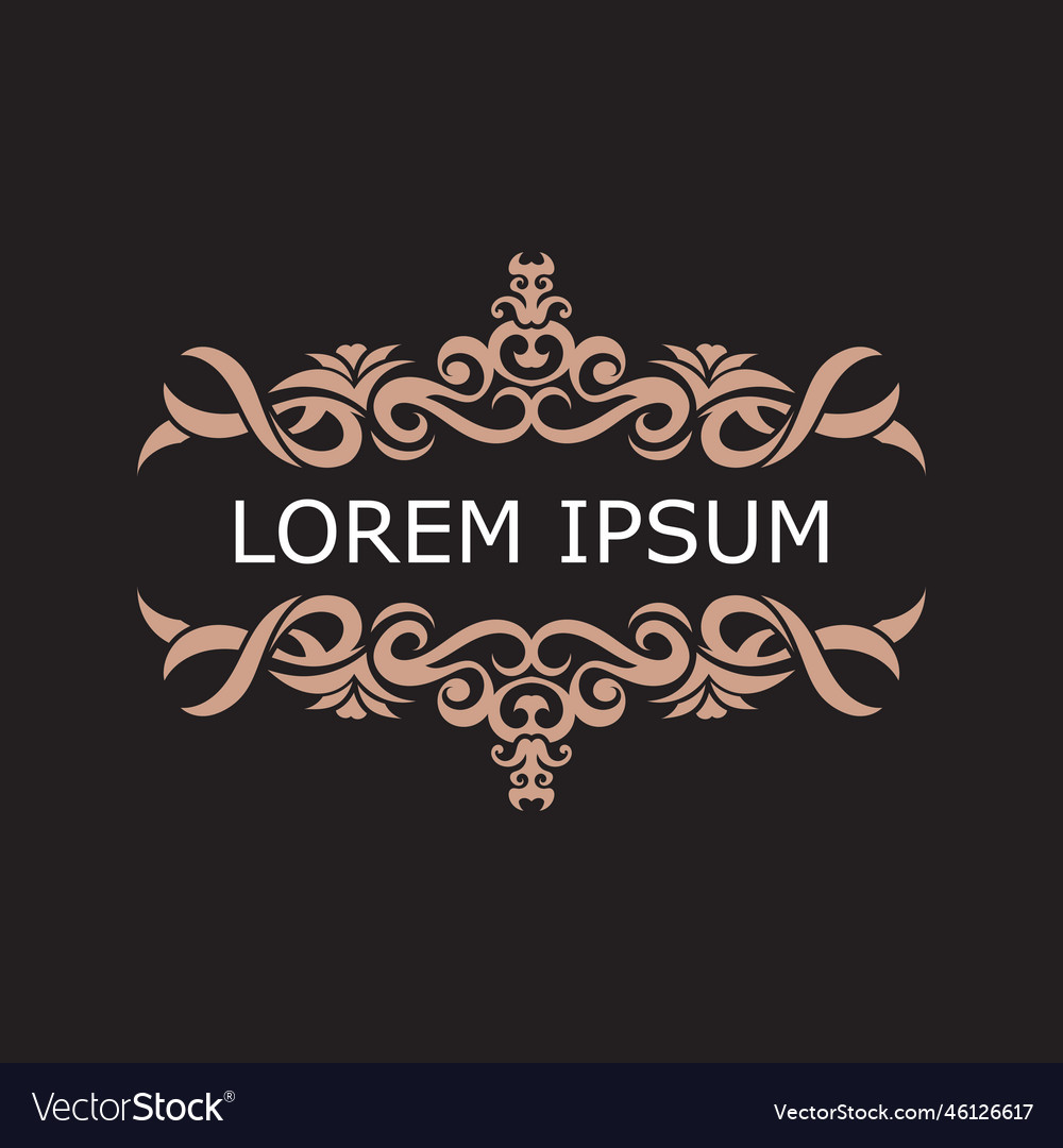 Luxury logo template flourishes elegant ornament Vector Image