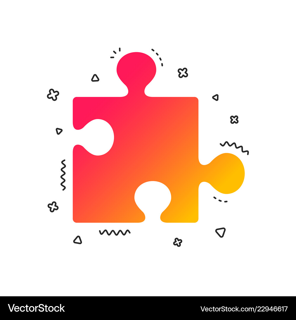 Puzzle piece sign icon strategy symbol Royalty Free Vector