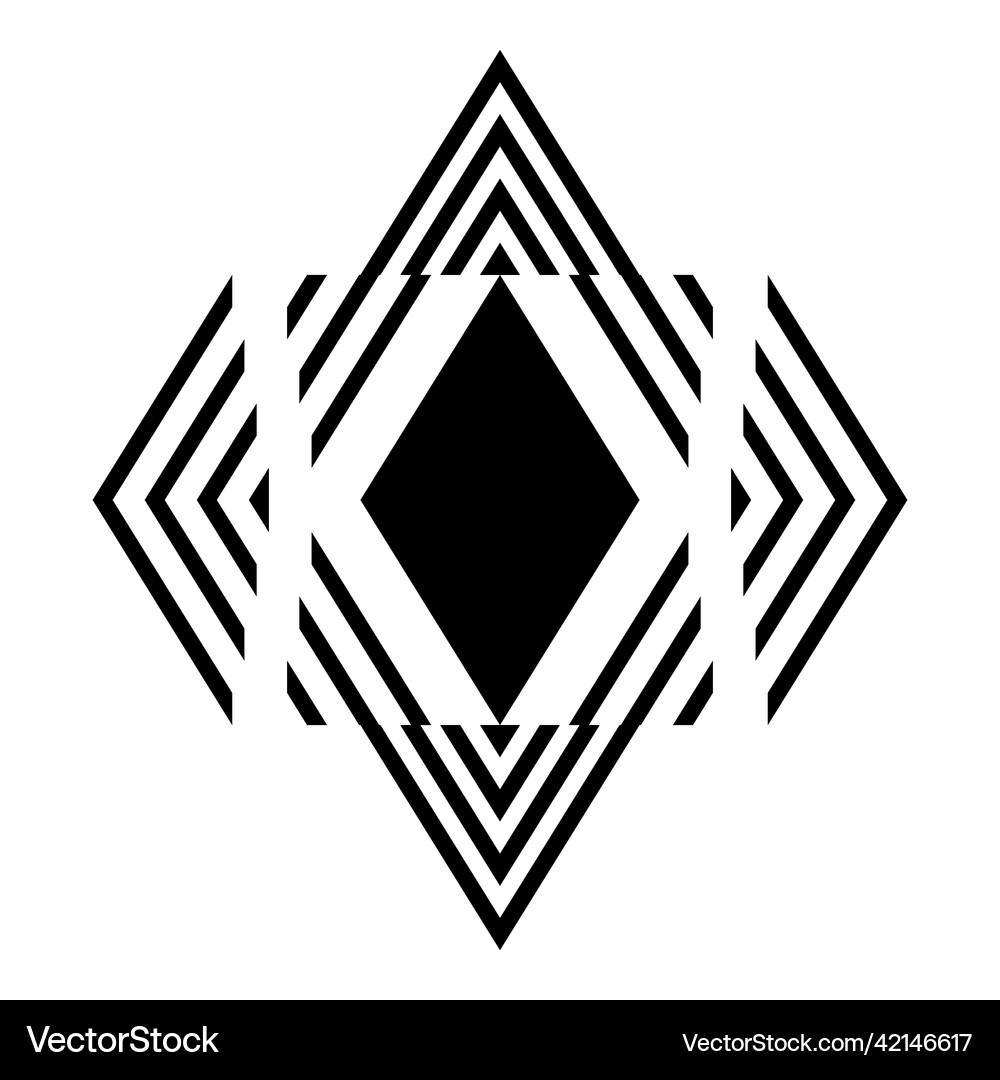 Rhombus diamond flat icon isolated on white Vector Image