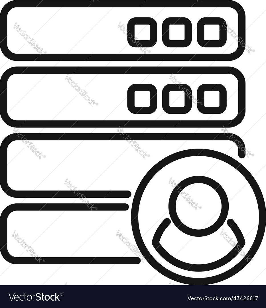 Server data icon outline software platform Vector Image
