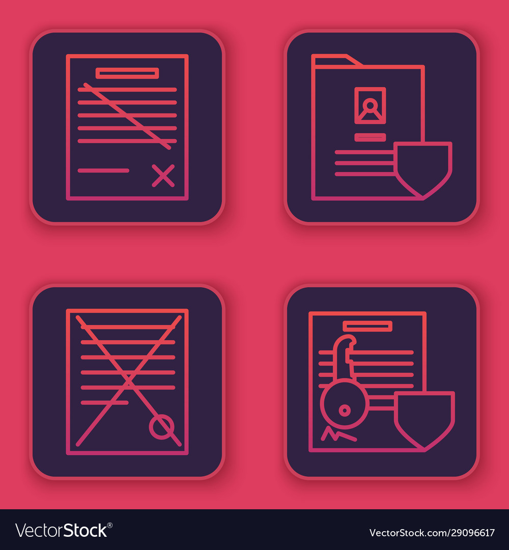 Set Line Delete File Document Delete File Vector Image