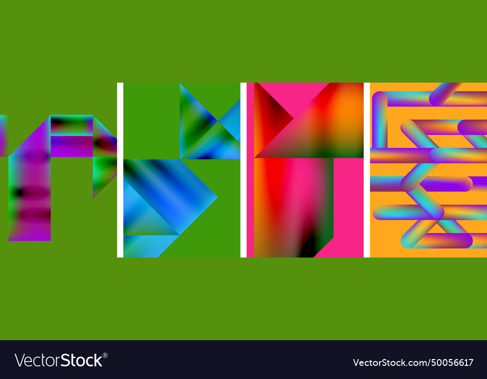 Set of colorful geometric posters - round shapes Vector Image