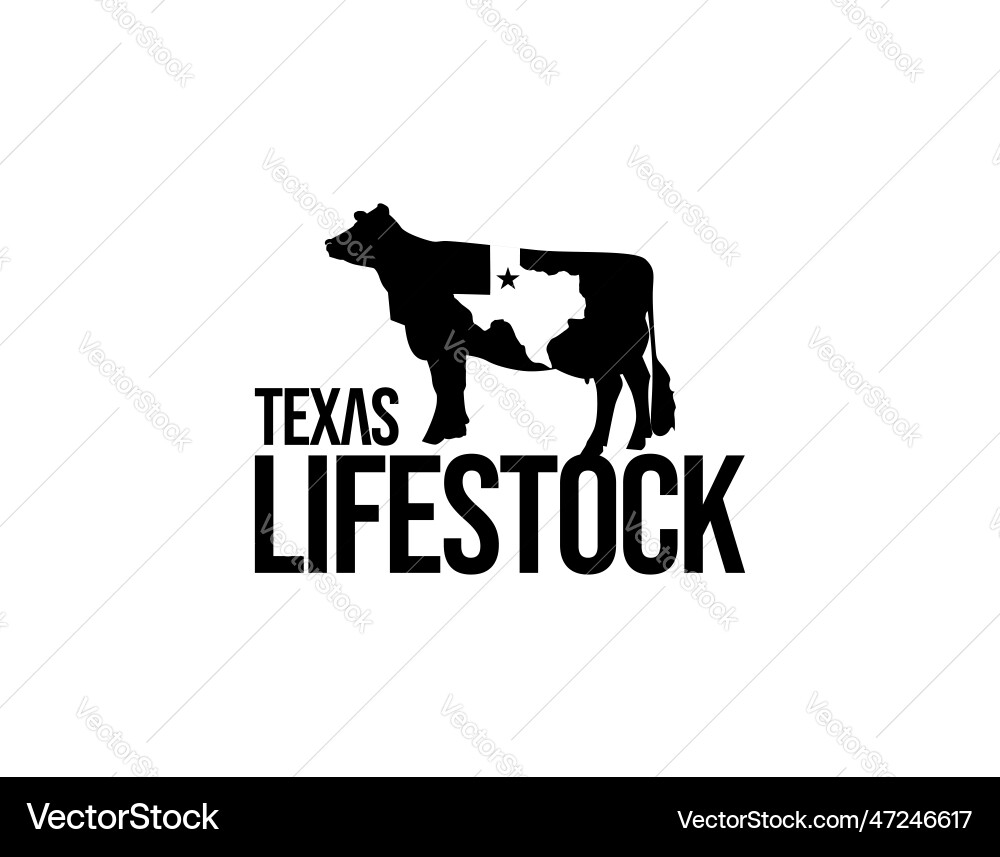Simple monogram texas cow farm logo design Vector Image