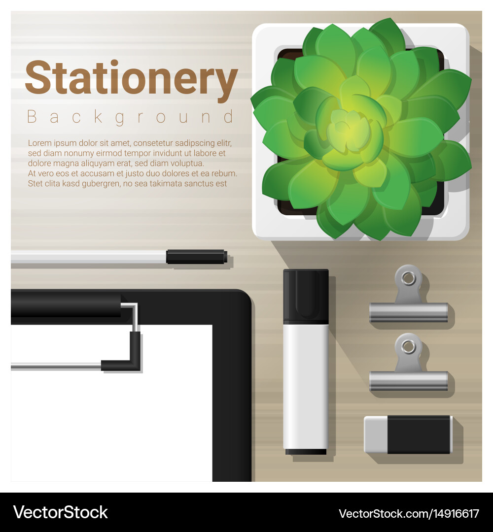 Stationery background with office equipment Vector Image