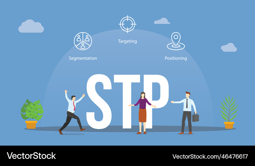 Stp market segmentation concept with big word Vector Image
