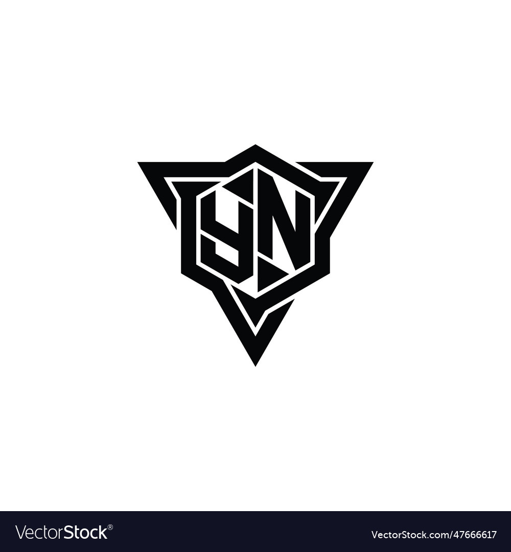 Yn logo monogram hexagon shape with triangle Vector Image Yn logo monogram hexagon shape with triangle Vector Image