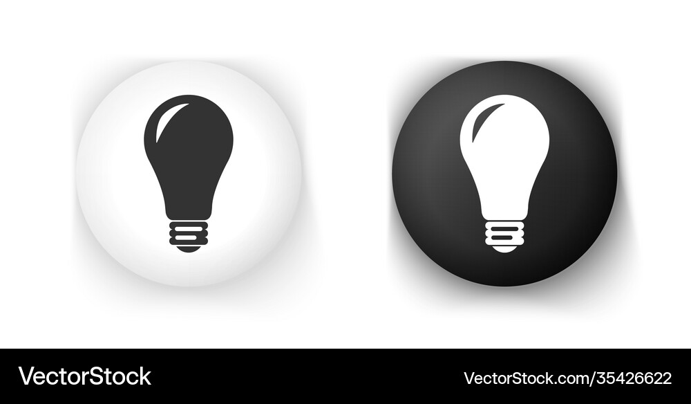 Black and white light bulb icon isolated Vector Image