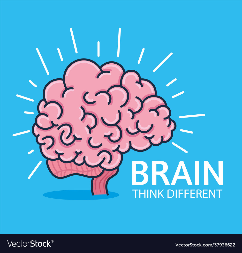 Brain think different Royalty Free Vector Image