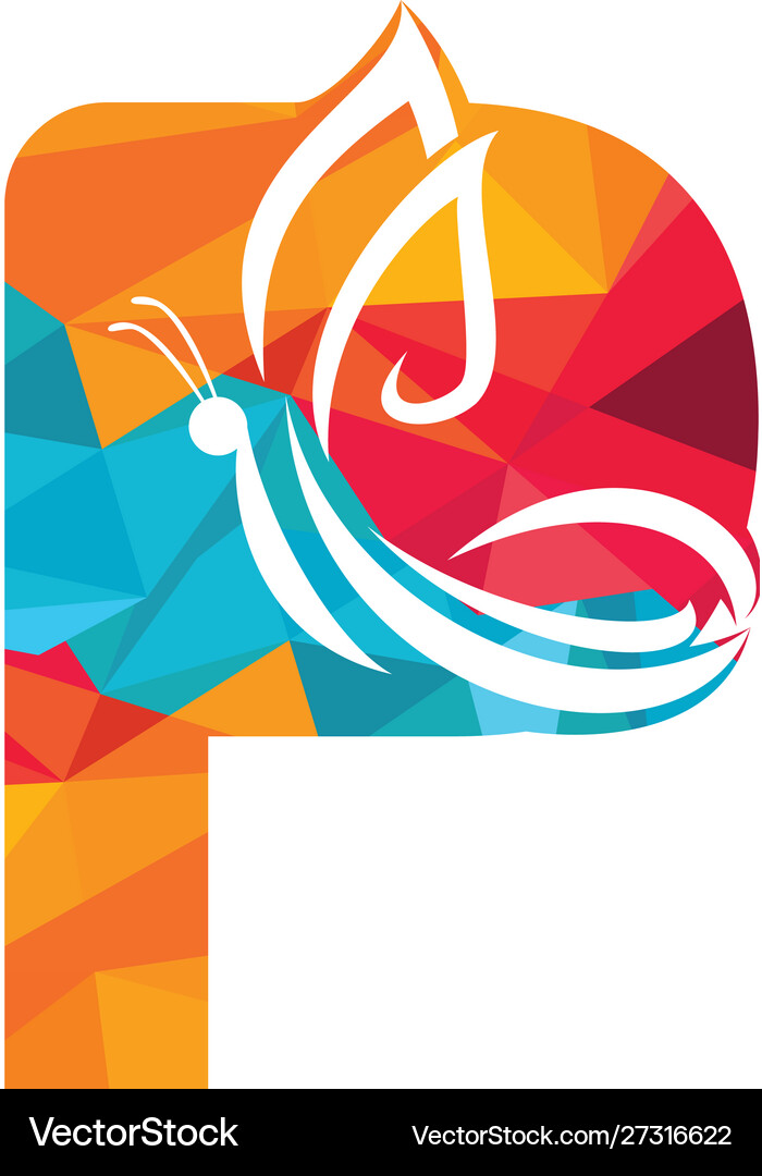 Butterfly letter p logo design Royalty Free Vector Image