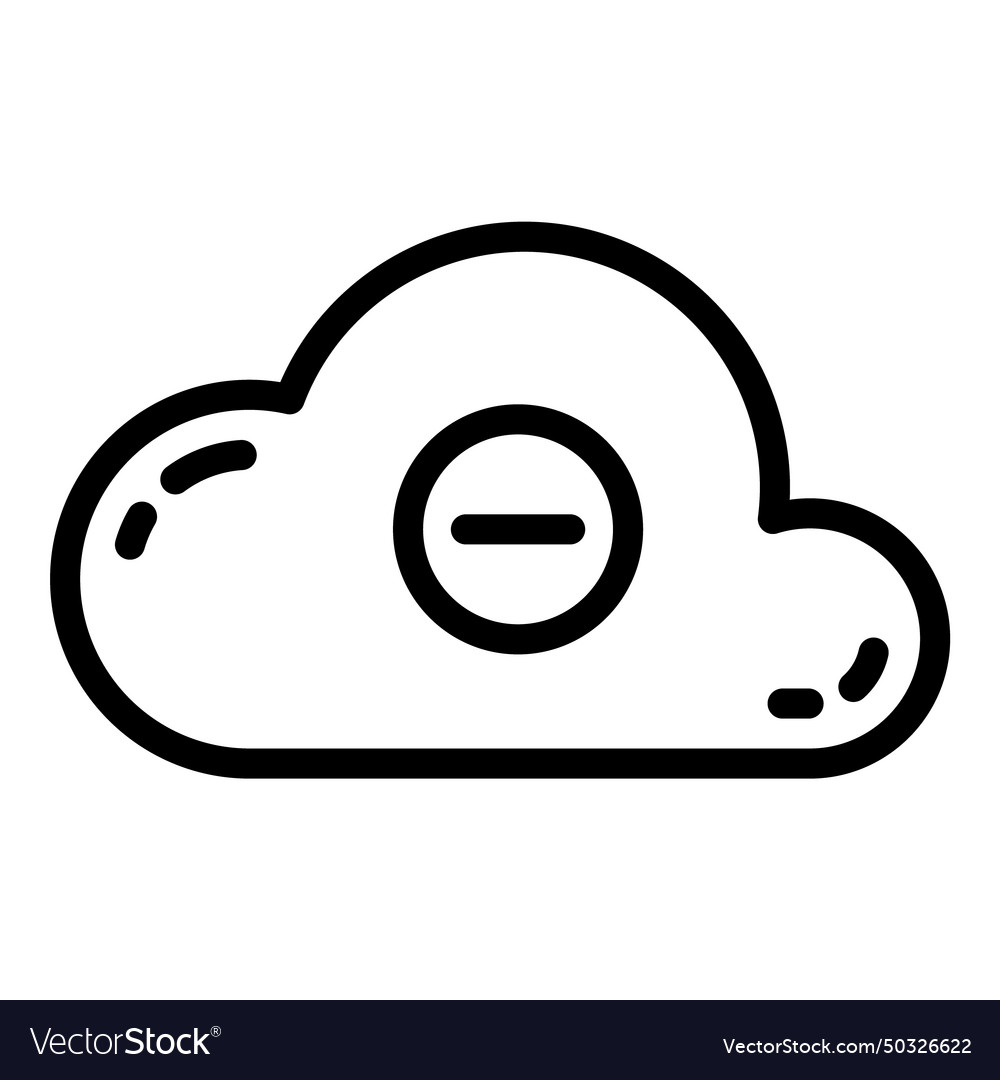 Cloud data remove flat icon isolated on white Vector Image