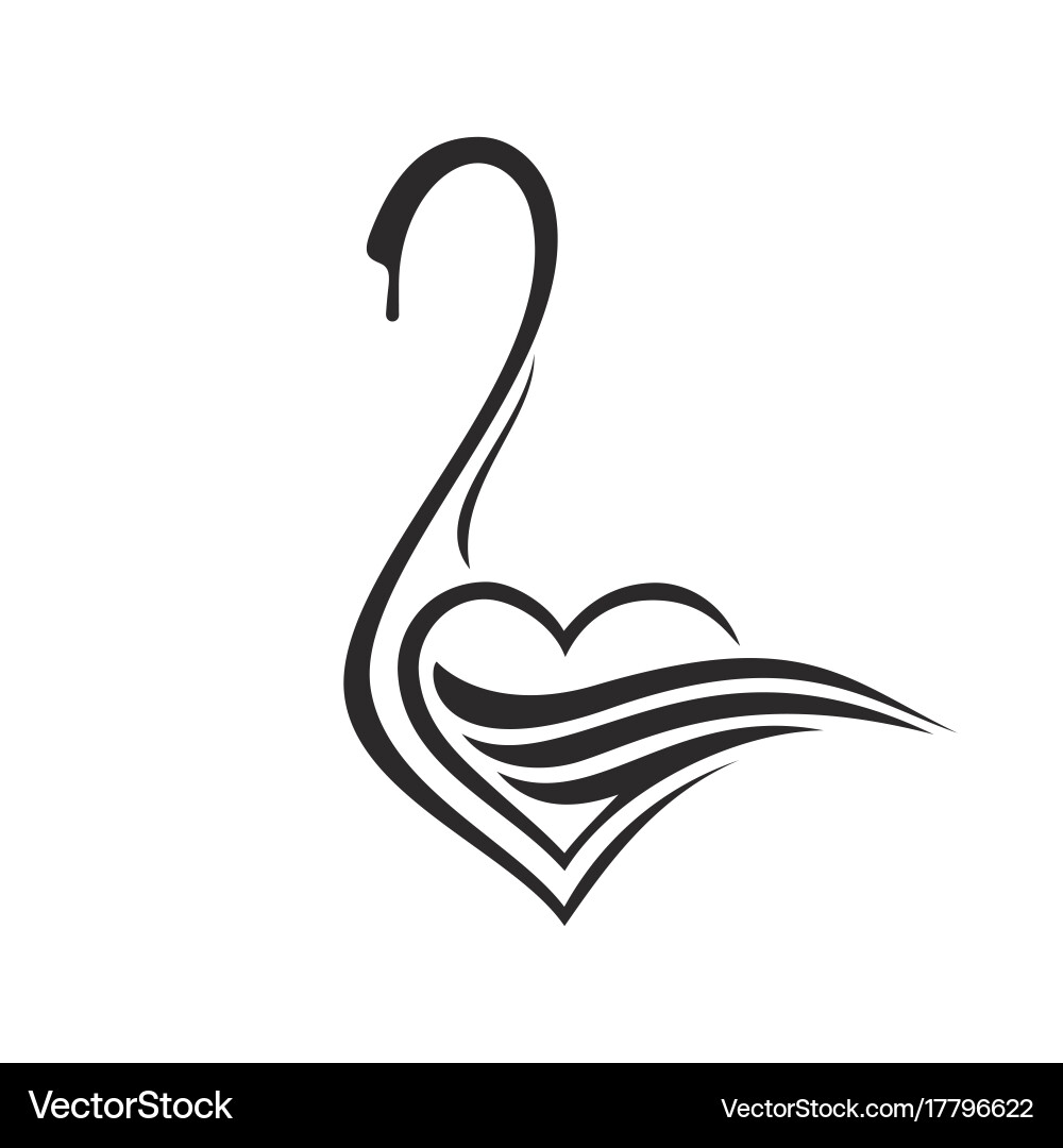 Drawing a swan is symbol Royalty Free Vector Image