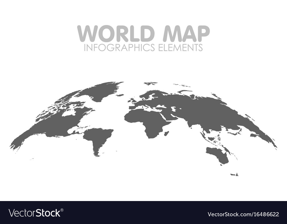 Grey political world map isolated Royalty Free Vector Image Grey political world map isolated Royalty Free Vector Image