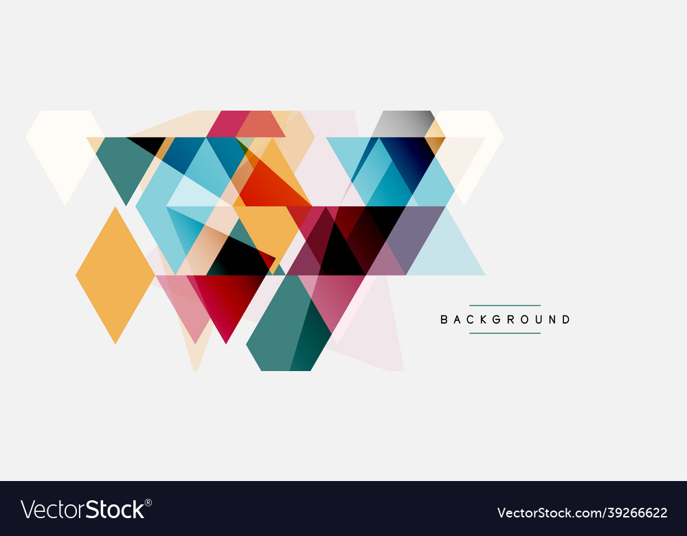 Mosaic triangles geometric background techno Vector Image