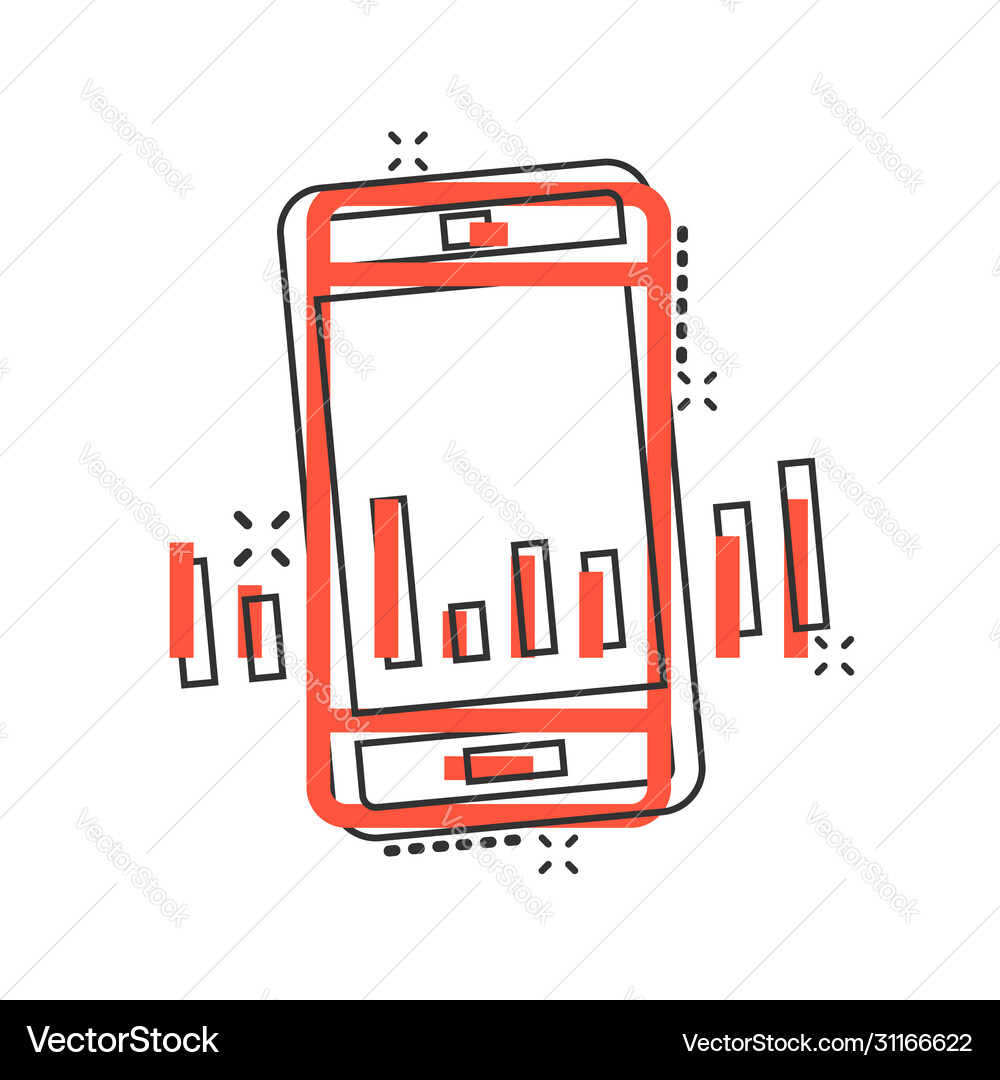 Phone diagram icon in comic style smartphone Vector Image