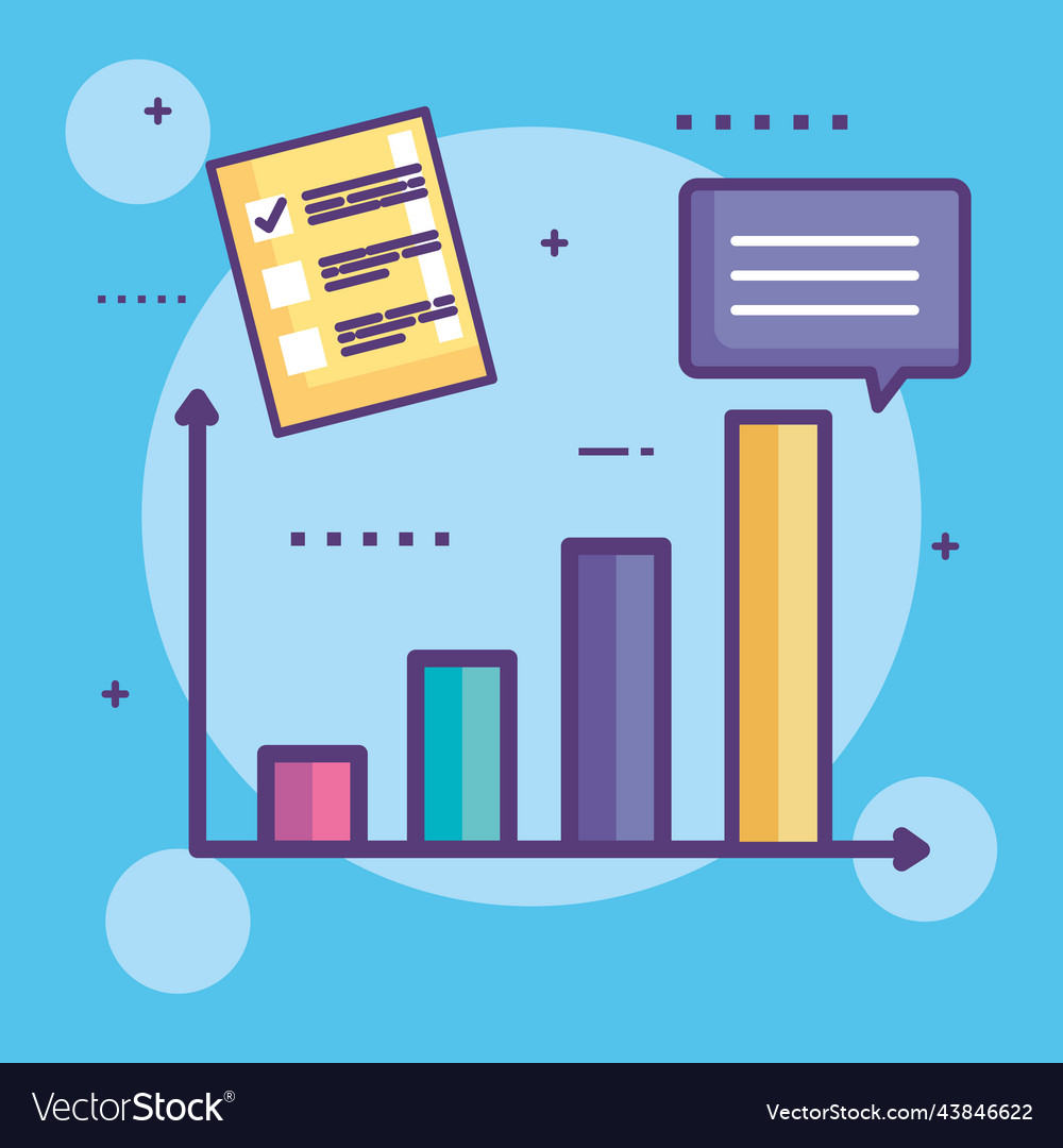 Research development with statistics bars Vector Image
