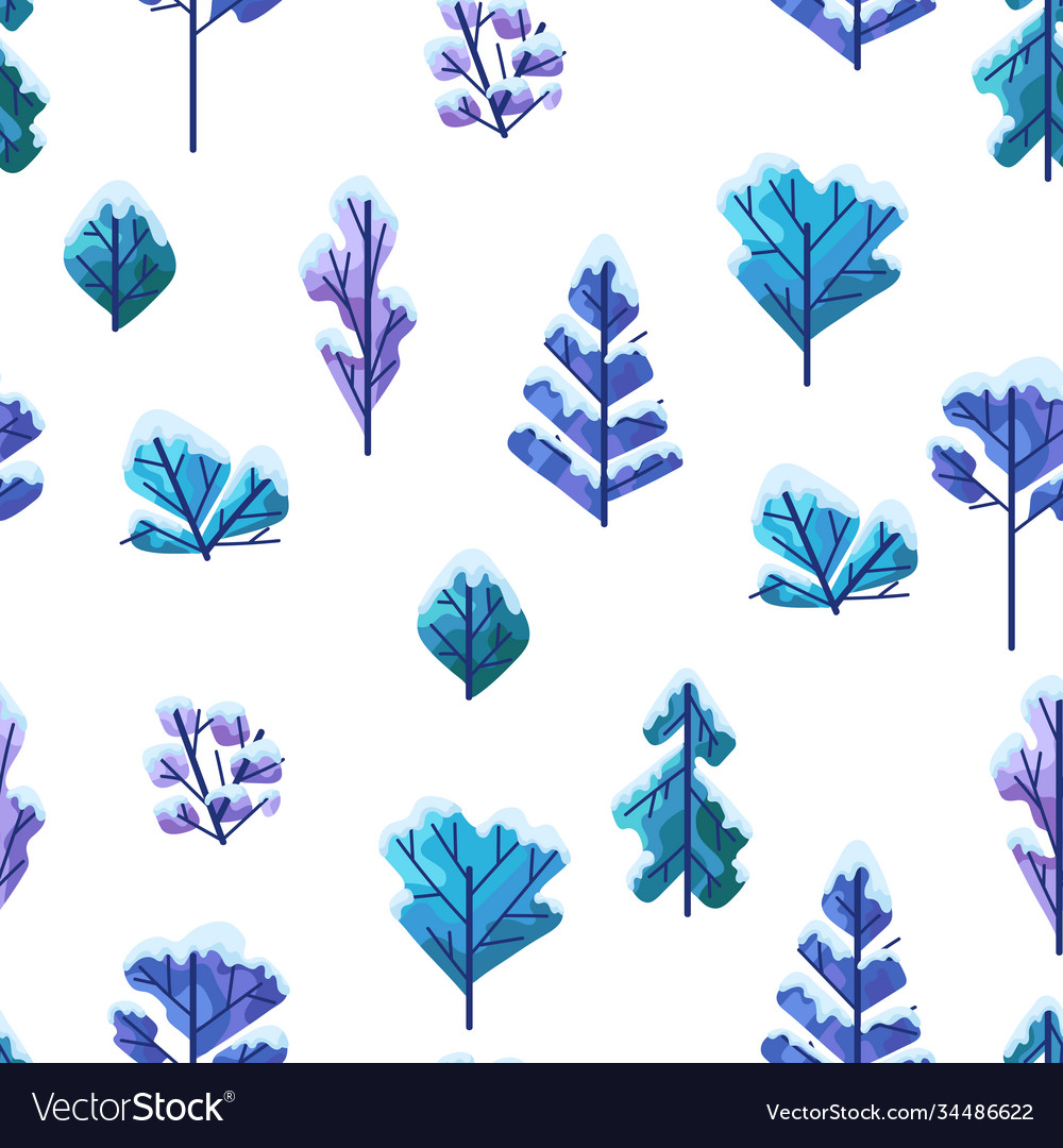 Winter pattern with trees Royalty Free Vector Image
