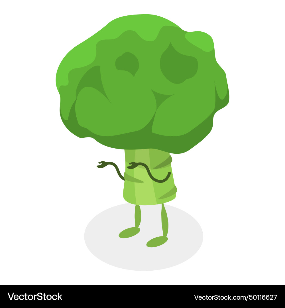 3d isometric flat set of cute vegetables Vector Image