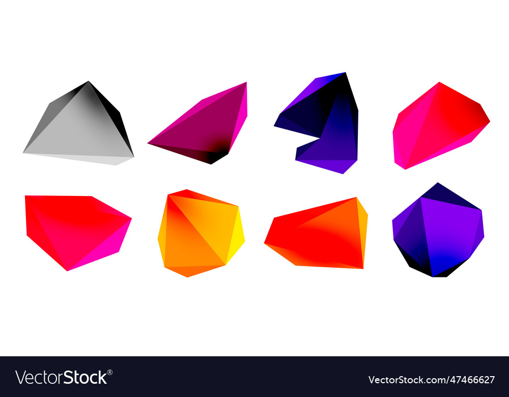 3d low poly triangle design elements Royalty Free Vector
