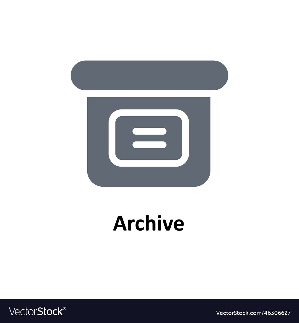 Archive solid icons simple stock illu Royalty Free Vector