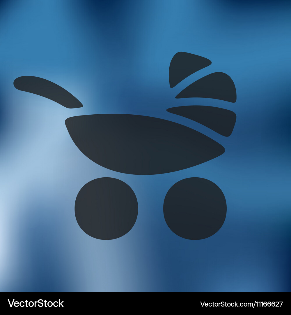 Baby buggy icon on blurred background Royalty Free Vector