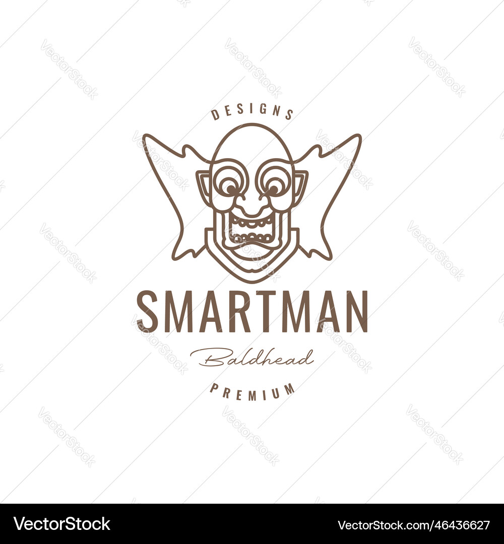Bald man smile happy science smart professor Vector Image