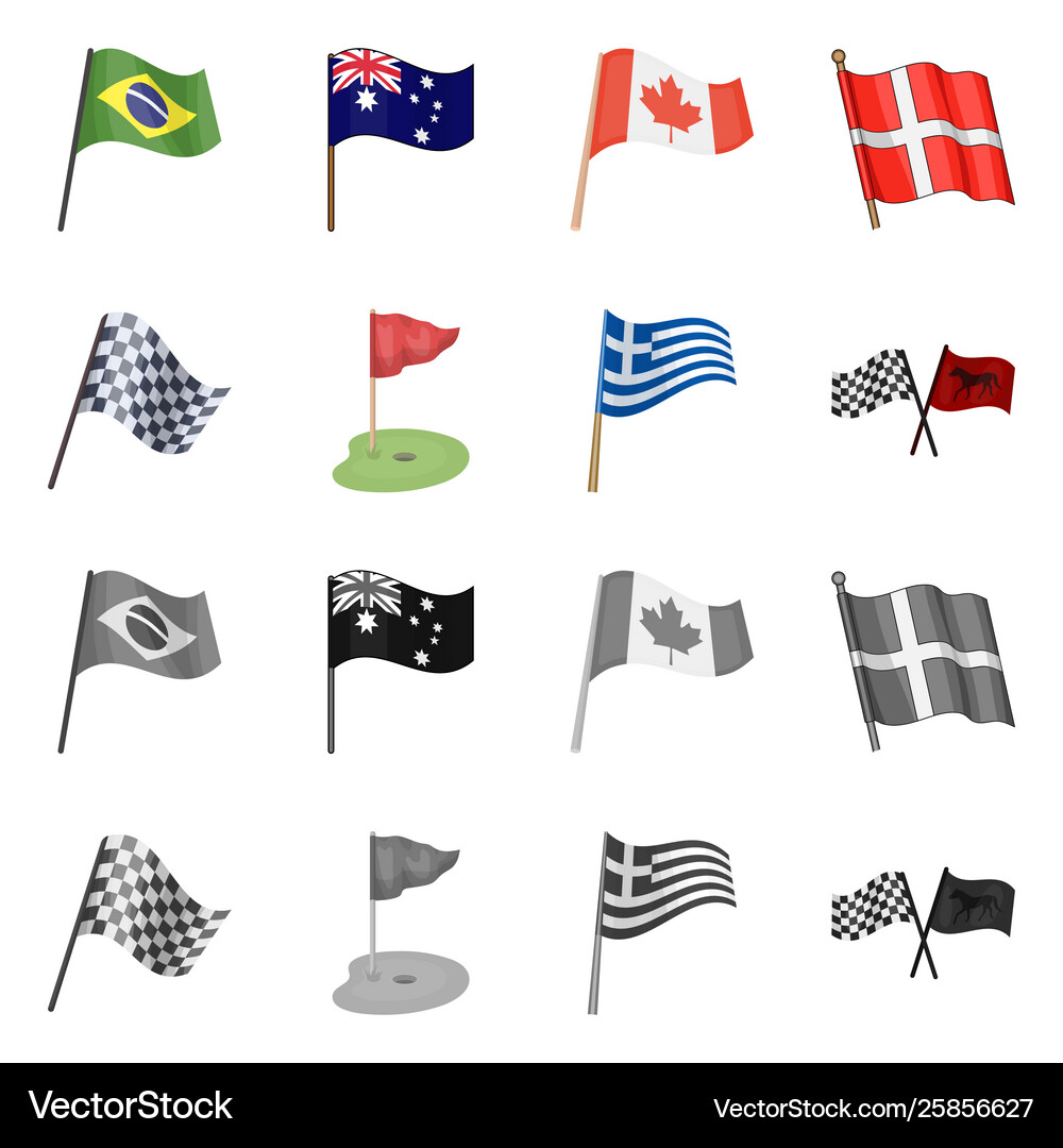 Design world and flag sign set Royalty Free Vector Image