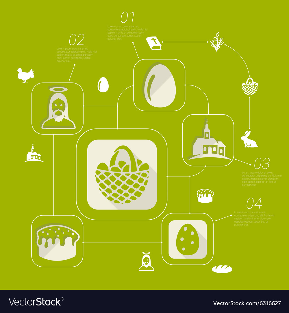 Easter flat infographic Royalty Free Vector Image