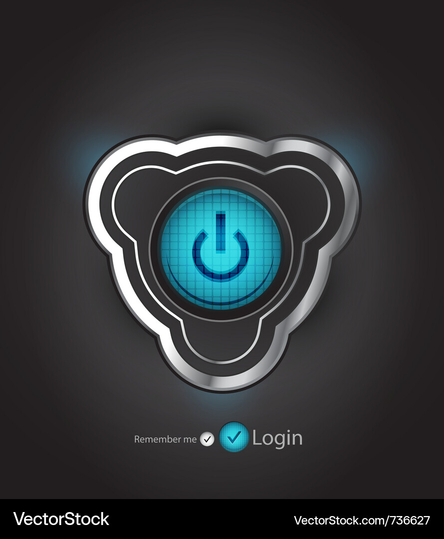 Futuristic power button Royalty Free Vector Image
